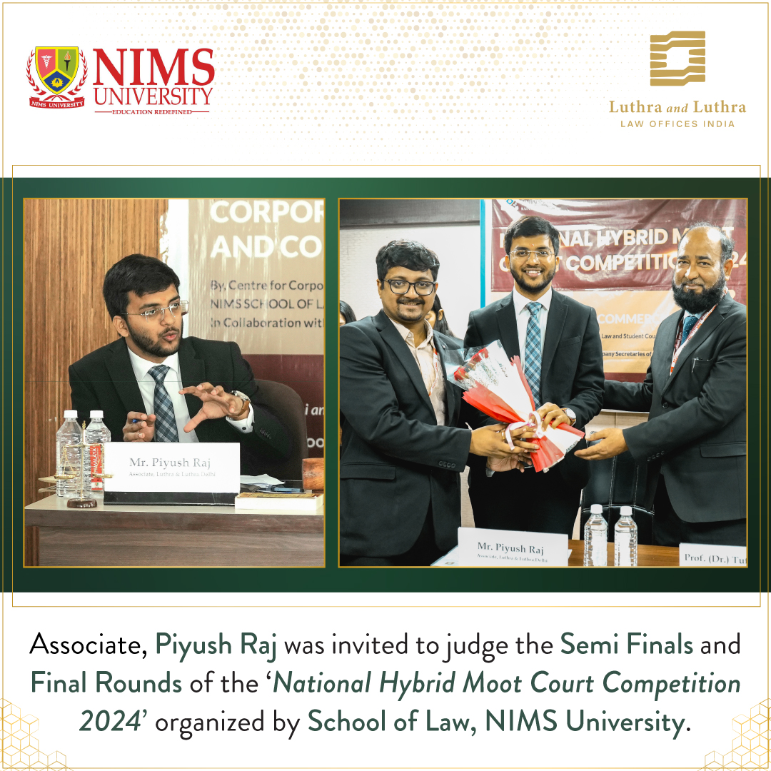 Associate, Piyush Raj invited as a judge by the School of Law, NIMS ...